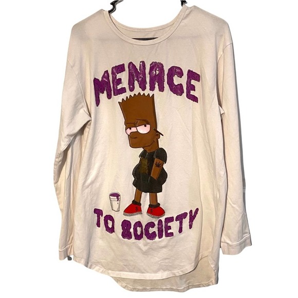 bart Simpson | Tops | Bart Simpson Menace To Society Graphic Long ...